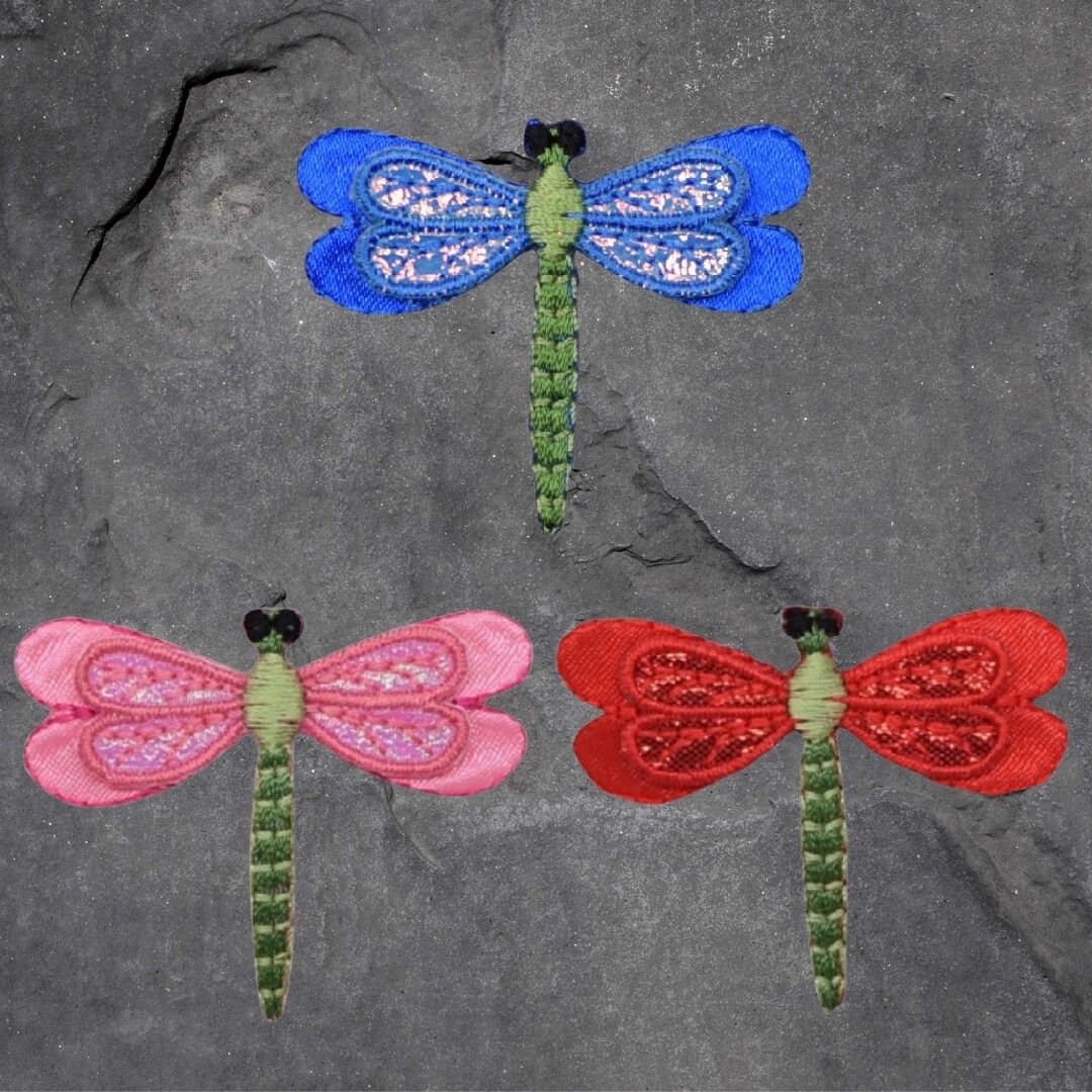 Dragonfly Patch Set - Insect, Red Blue Pink Layered, Bug Badge (iron On) - Etsy