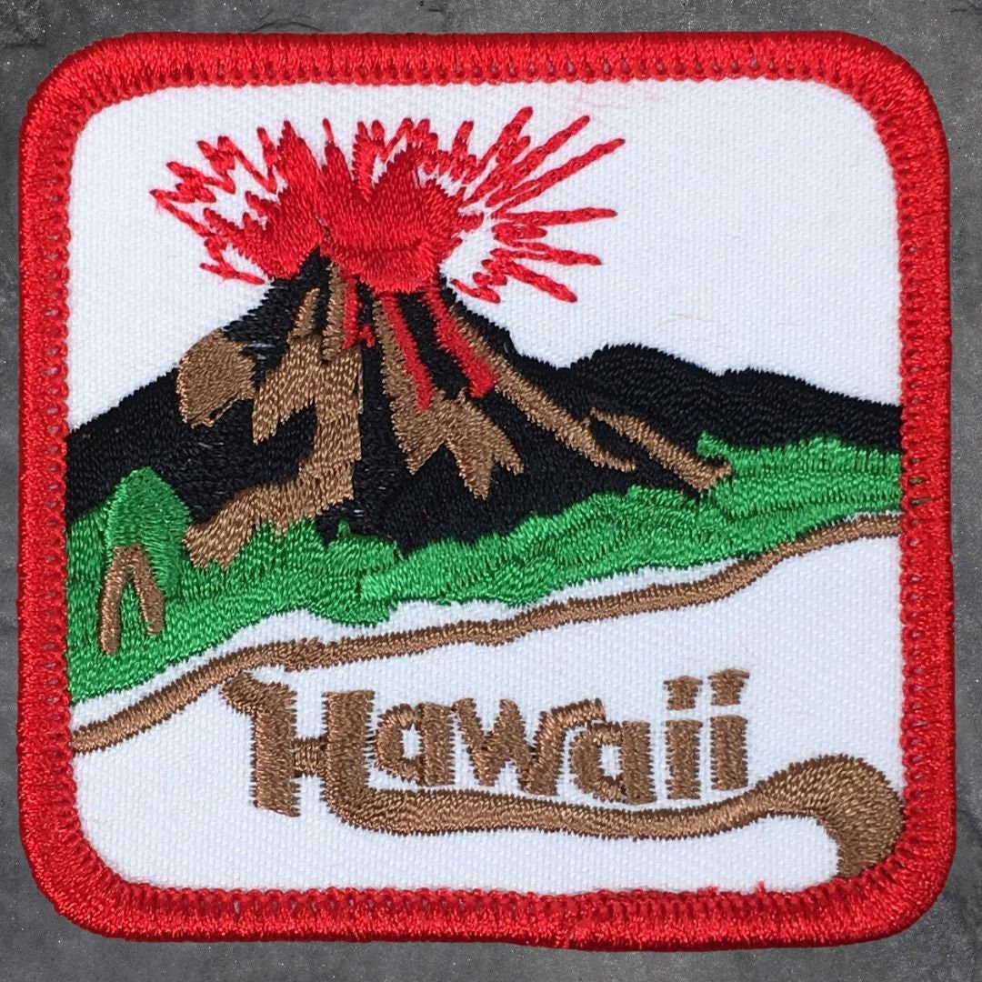 Hawaii Patch Set Volcano, Hibiscus, HI Flag Badge, Oahu, Molokaiiron On - Etsy