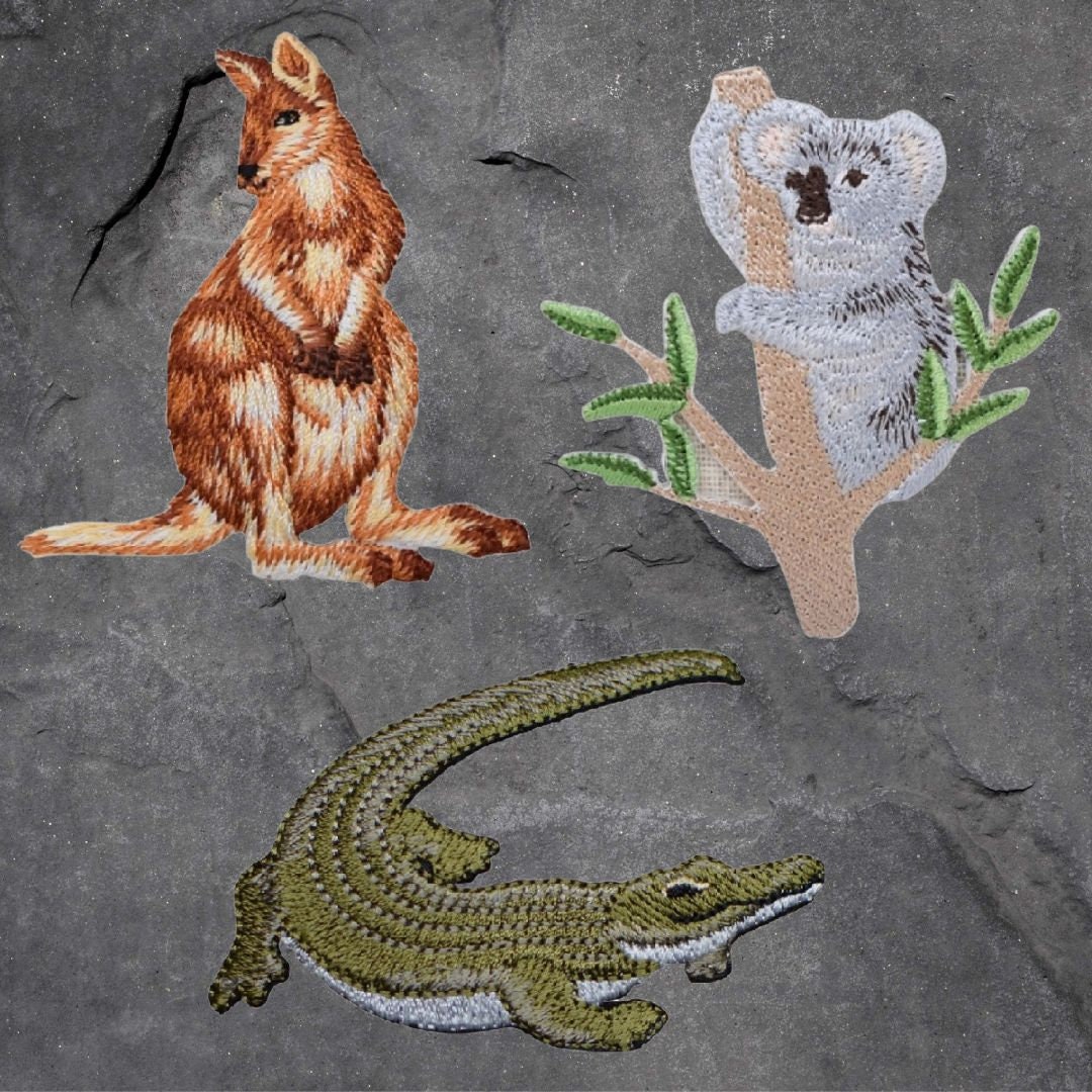 Australian Animals Patch Set - Kangaroo, Koala, Crocodile, Animal Badge(iron On) - Etsy