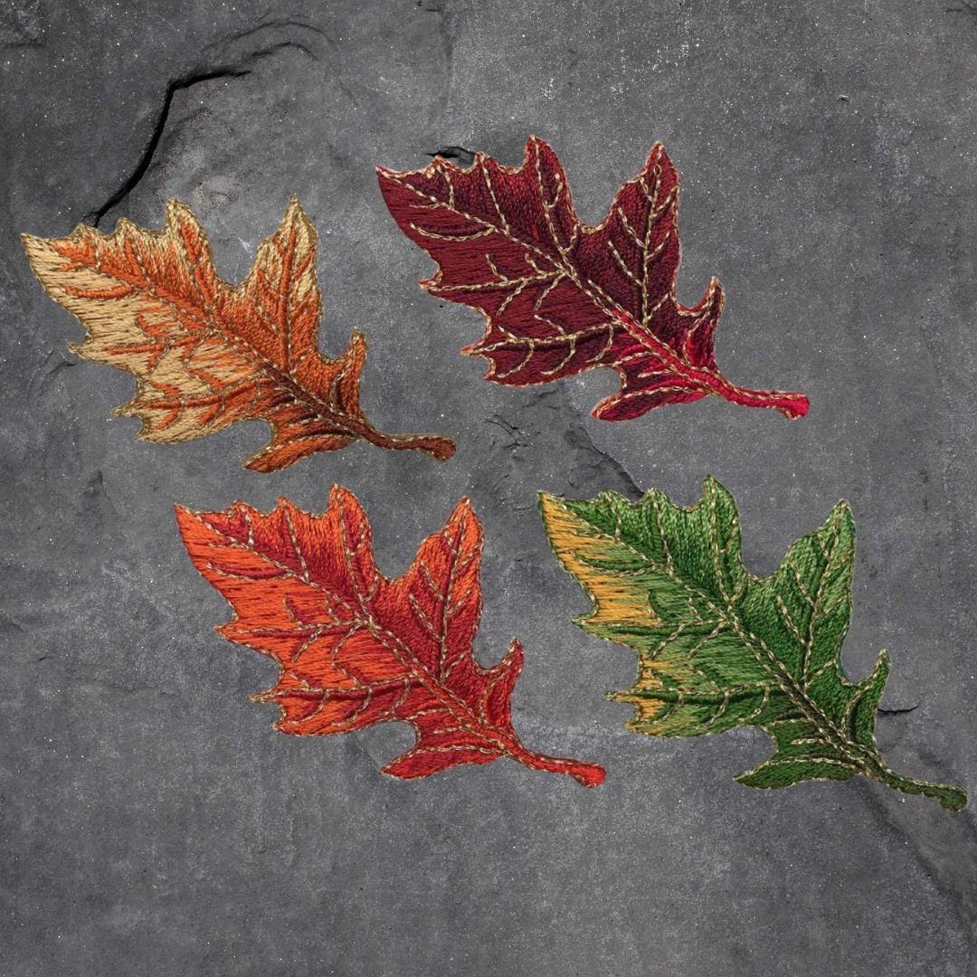 Oak Leaves Patch Set Autumn, Fall, Nature, Applique iron On - Etsy