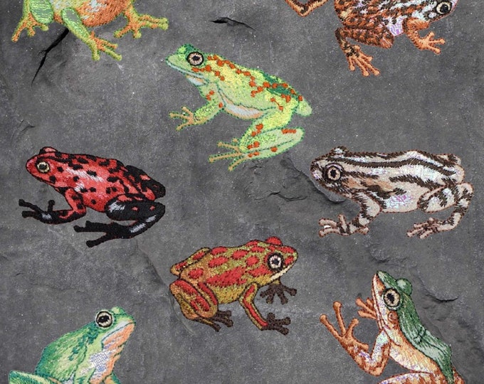Frog Patch, Flower Patch, Frog Iron-on Patch, Frog Embroidered - Etsy