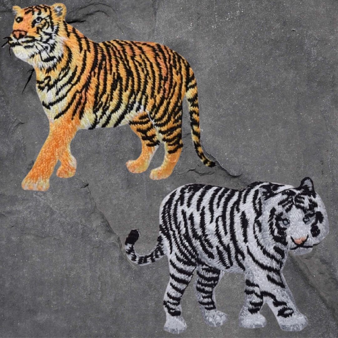 Tiger Patch Set - Bengal Tiger, White Tiger, Feline, Big Cat (iron On ...