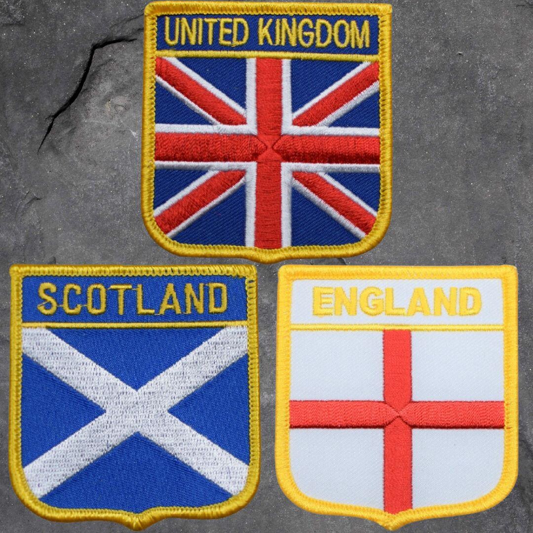 UK Flag Patch Set – Embroidered Iron-on Applique - Etsy