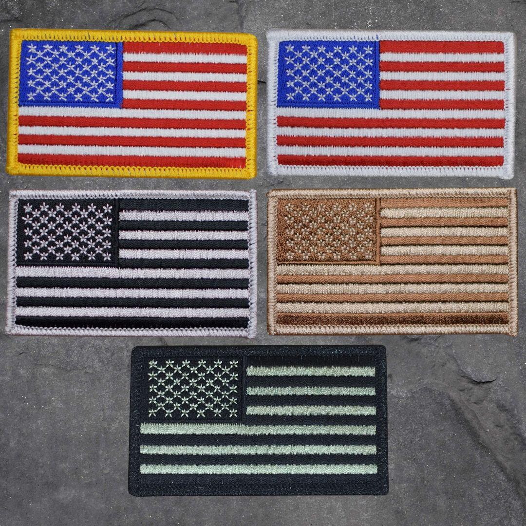 American Flag Patch Set - 5 Pack, USA, Freedom, Military, Applique ...