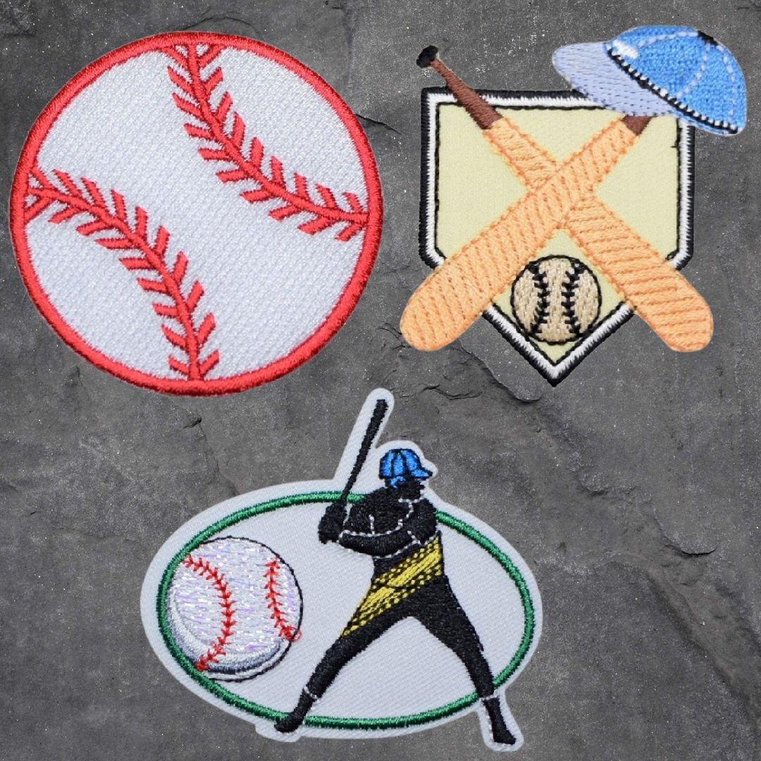 Baseball Patch Set - Bat, Ball, Home Plate, Batter, Sports Badge - Etsy