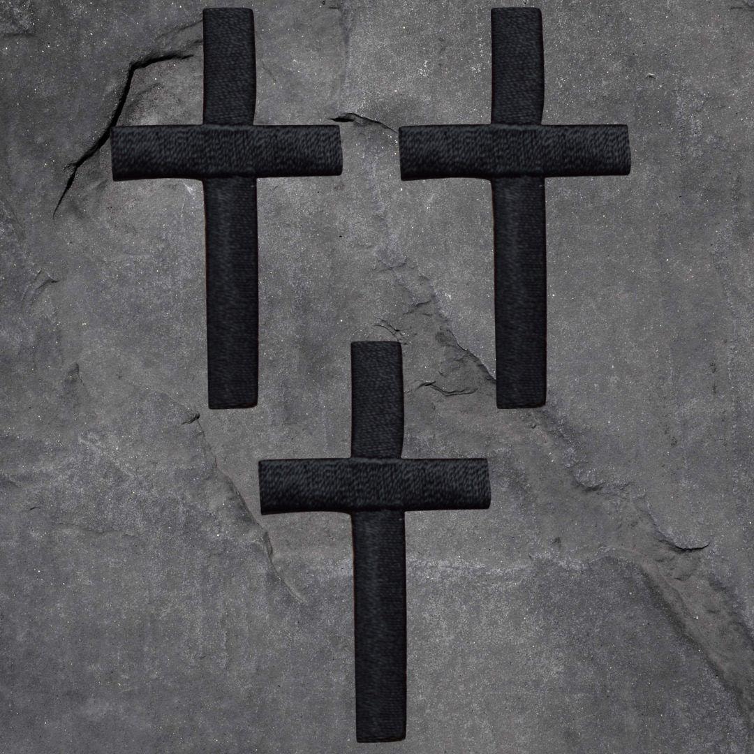 Black Cross Patch Set - Christian, Jesus, Catholic, Applique (iron On ...
