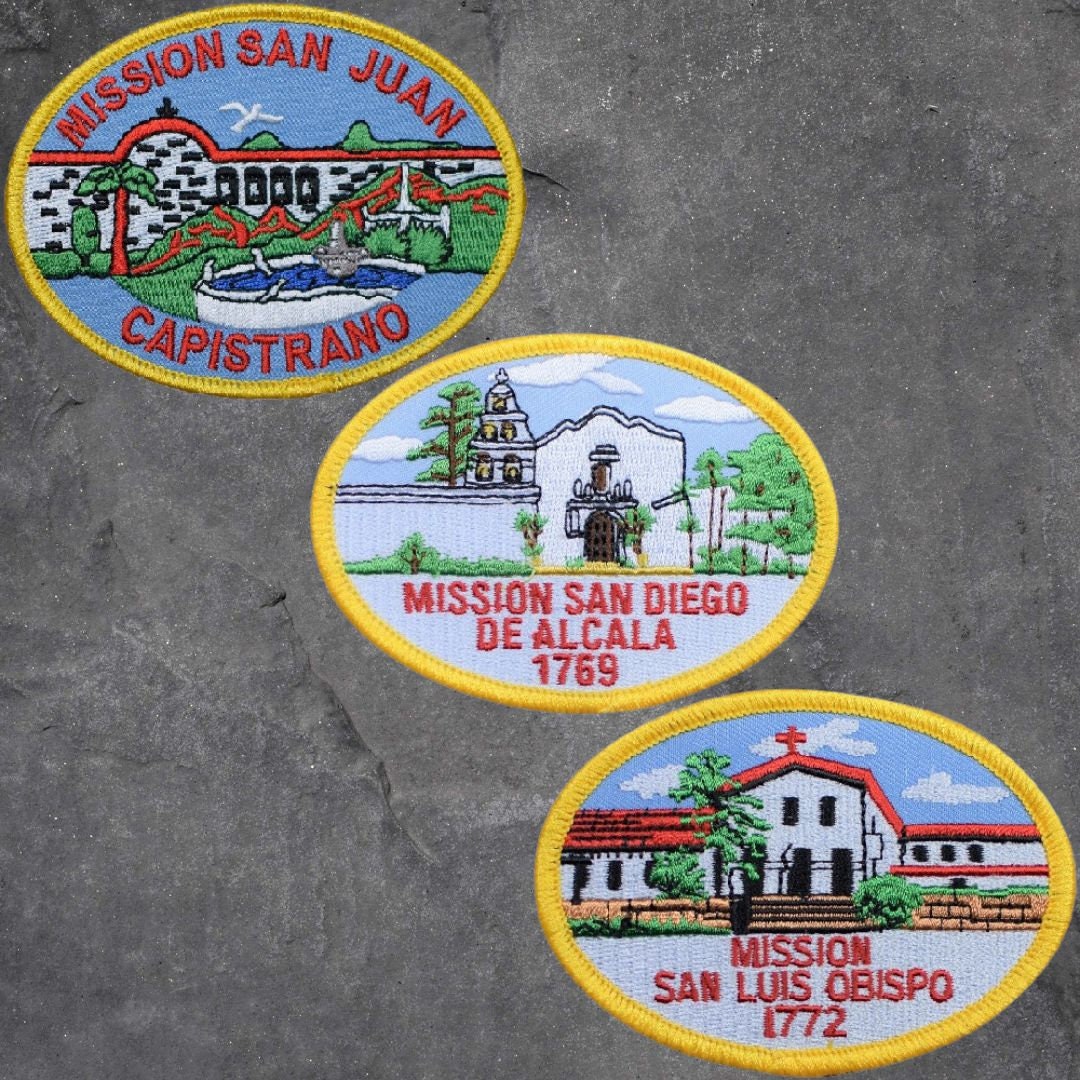 California Missions Patch Set - San Juan Capistrano, San Diego, San ...