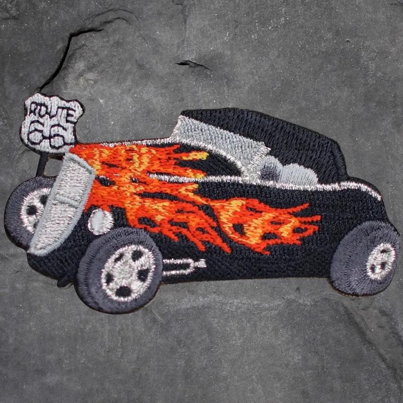 Hot Rod Patch - Classic Car, Ford Hi-boy, Route 66, Applique (iron On ...