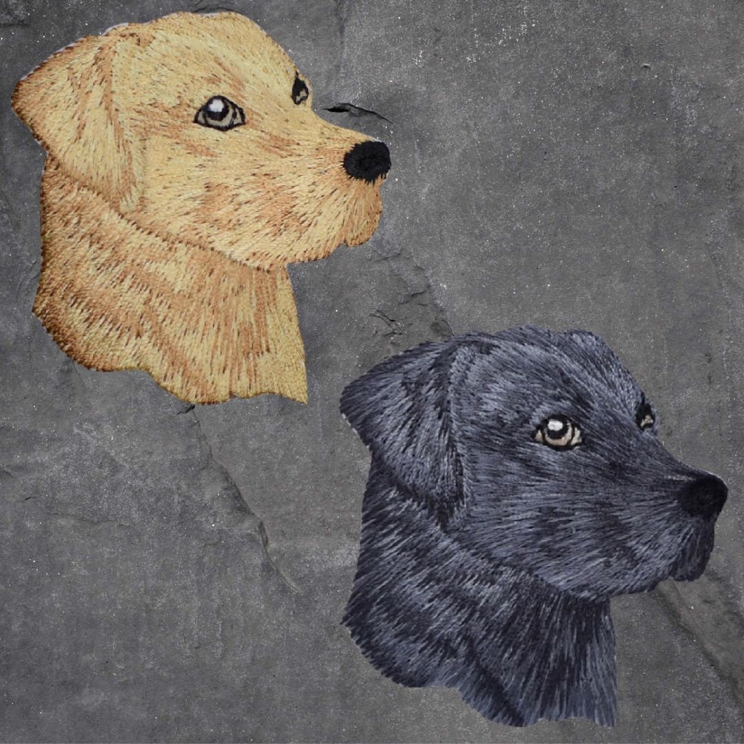 Labrador Head Patch Set: Yellow & Black Lab Retriever (iron On) - Etsy
