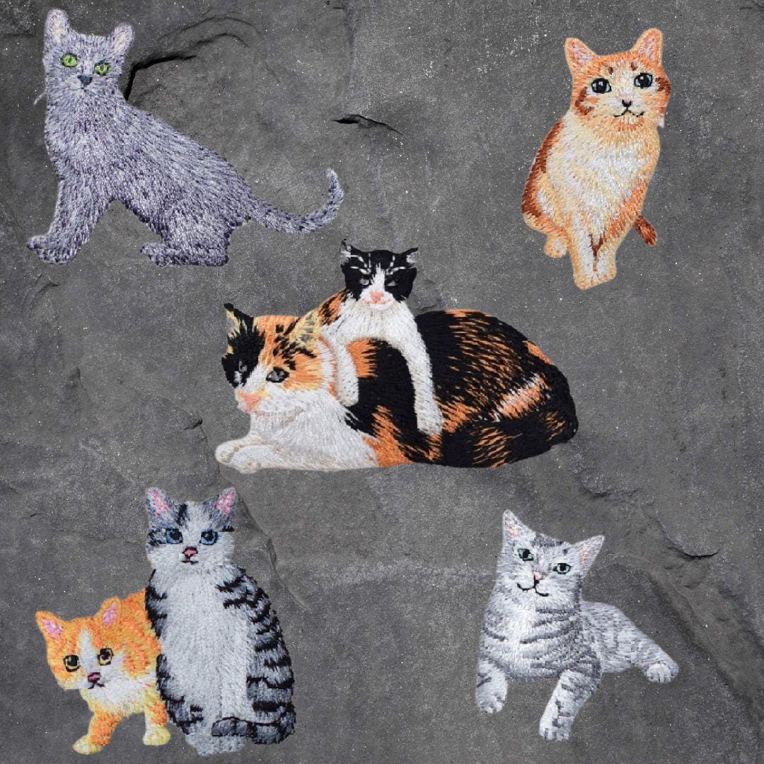 Kitty Cat Patch Set - Tabby, Calico, Feline, Applique (iron On) - Etsy