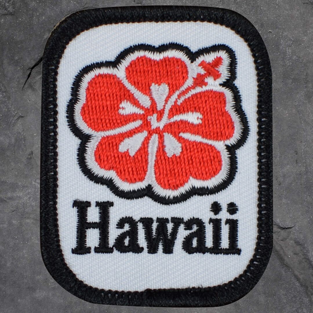 Hawaii Patch Set Volcano, Hibiscus, HI Flag Badge, Oahu, Molokaiiron On - Etsy
