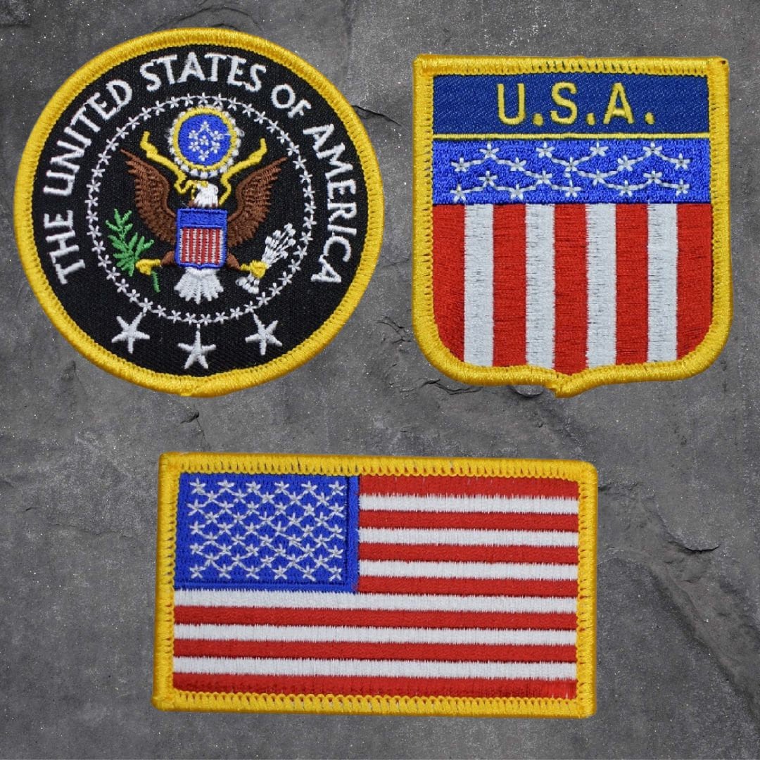 USA Patch Set - United States of America, USA Flag, USA Badge (iron On ...