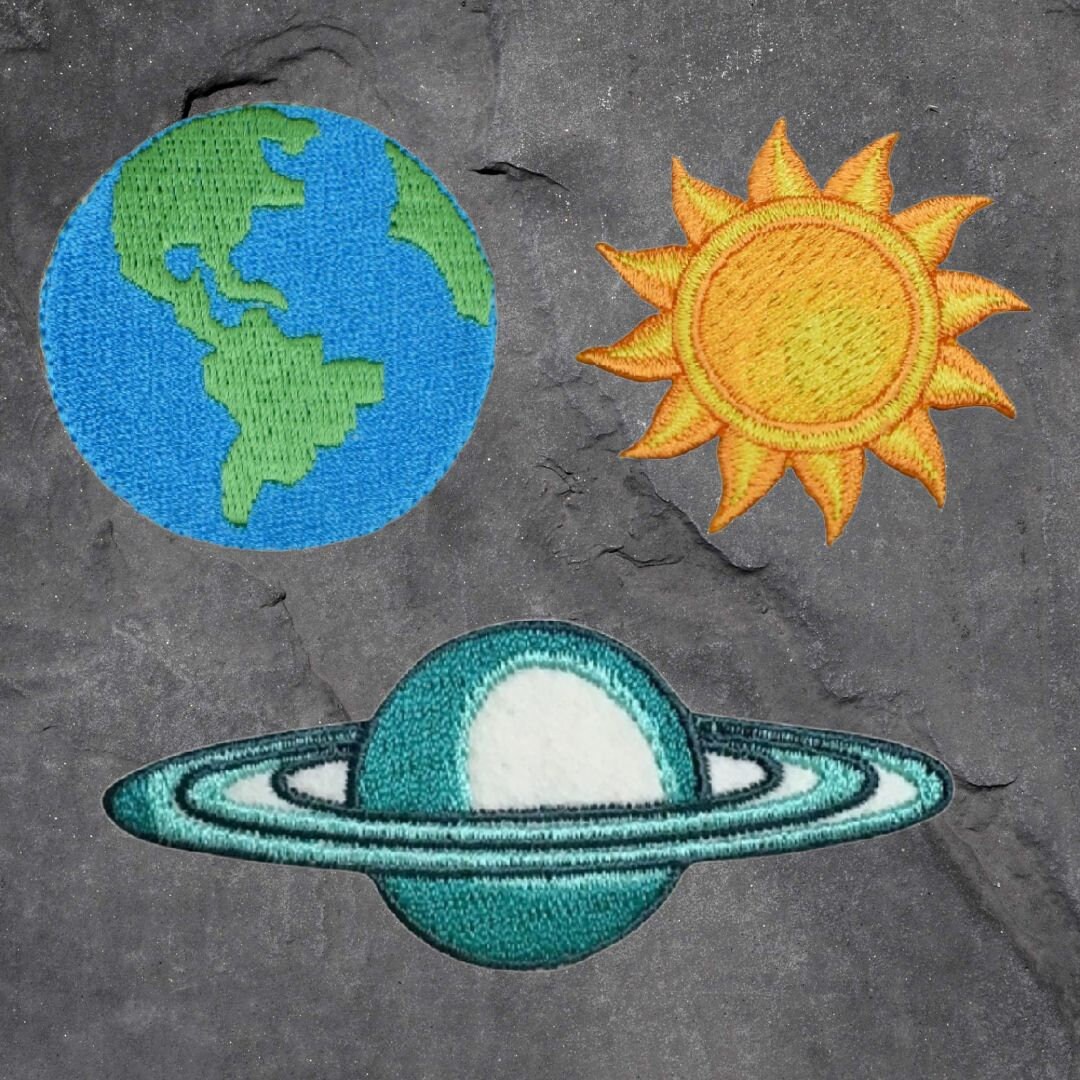 Planets & Star Patch Set - Earth, Sun, Saturn, Space, Applique (iron On ...