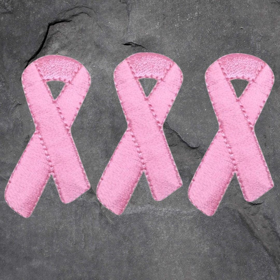 Pink Ribbon Patch Set - 3 Pack, Breast Cancer Awareness, Applique (iron ...
