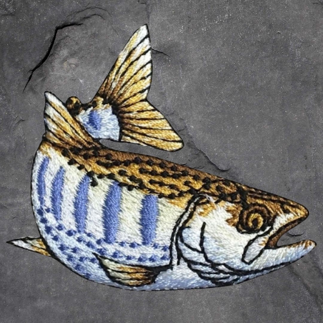 Freshwater Fish Patch Set Trout, Bass, Catfish, Crappie, Fishing iron ...