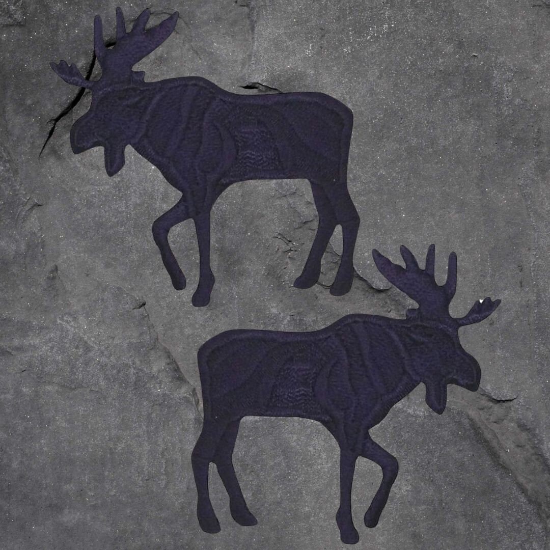 Moose Patch Set - Black, Animal, Applique, Antlers Badge - Etsy