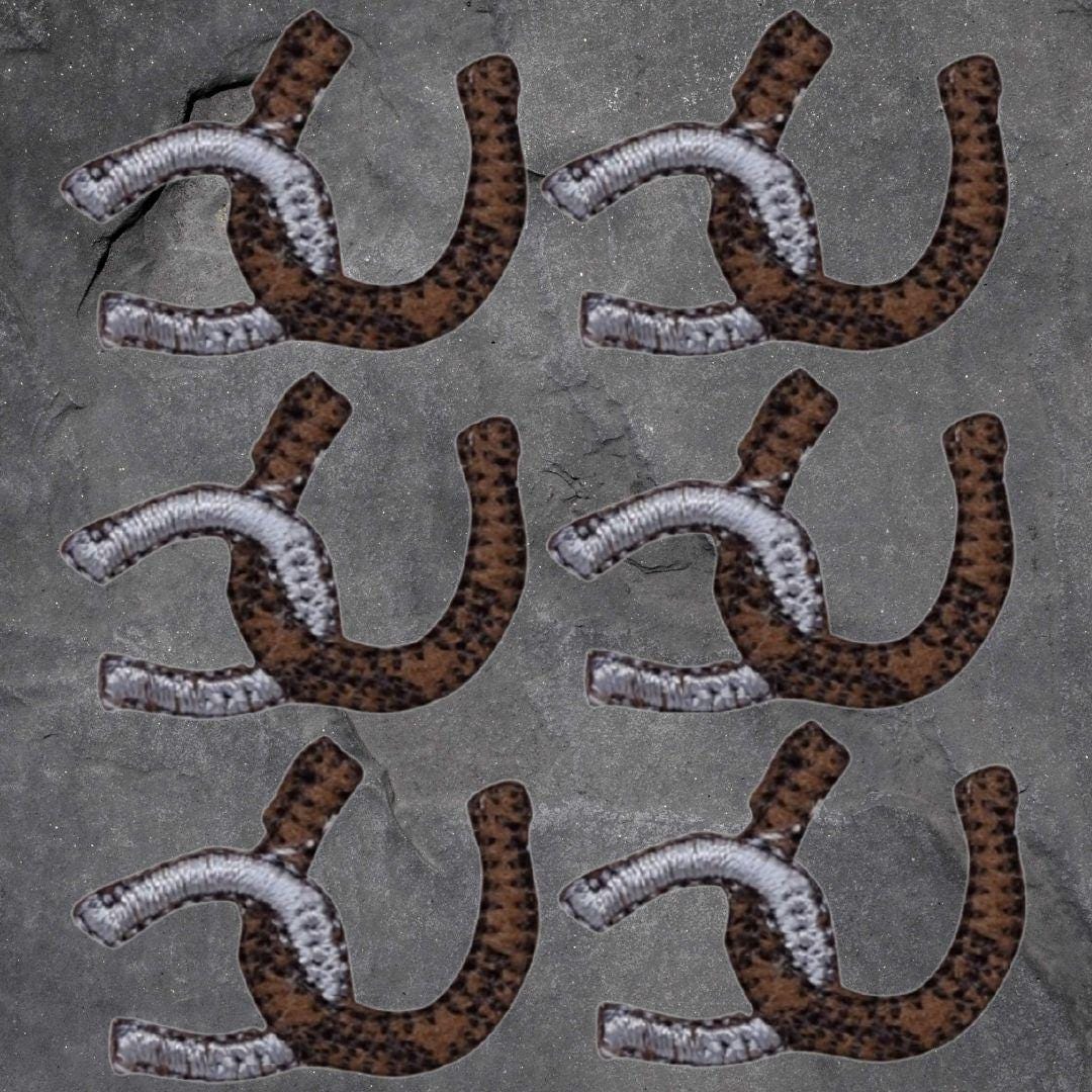 Double Horseshoe Patch Set - 6 Pack, Cowboy, Western, Horse, Applique ...