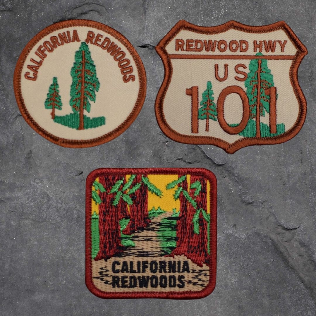 California Redwoods Patch Set - CA Badge, HWY 101, Tree, Sequoias(iron On) - Etsy