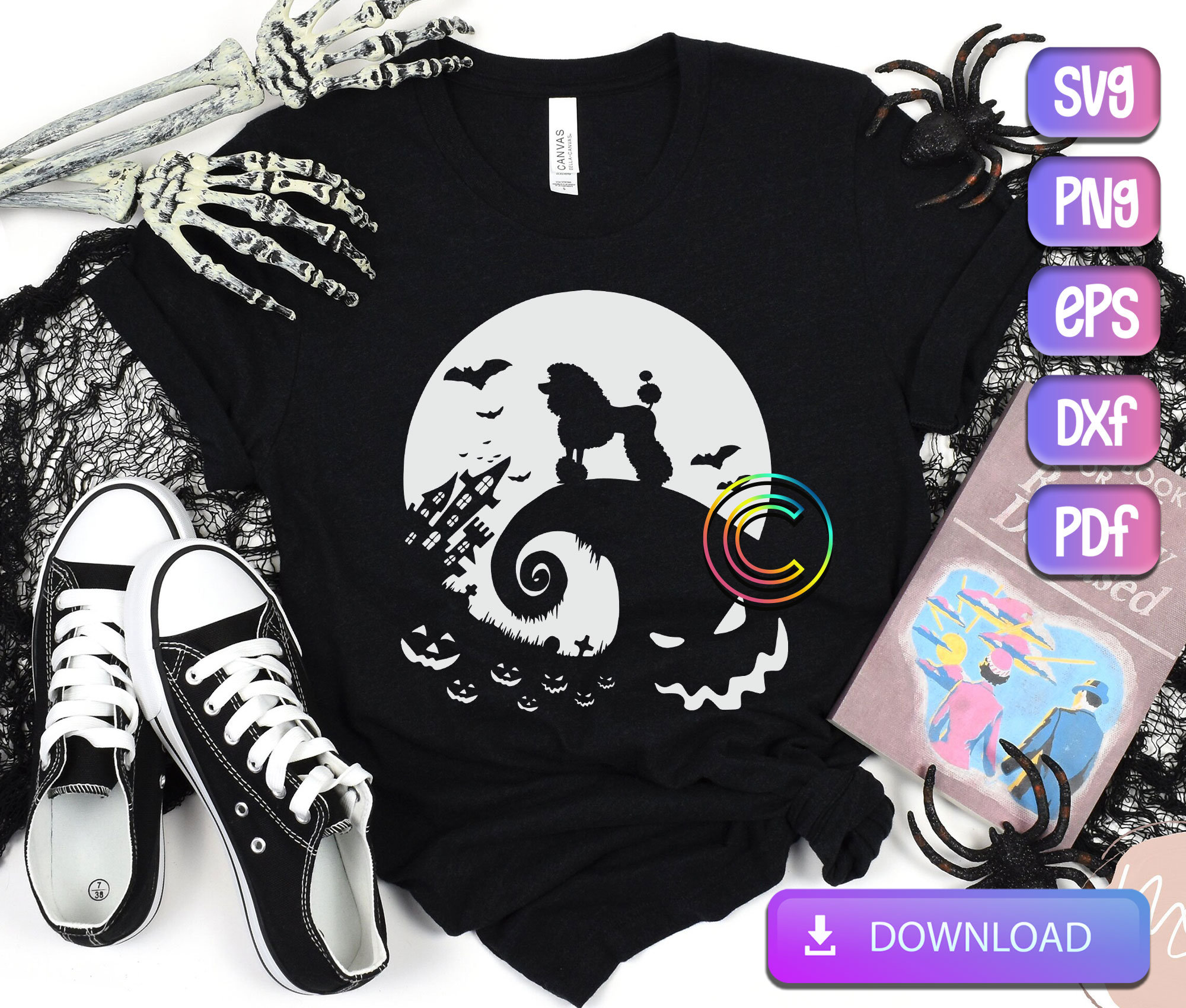 Halloween Poodle and Moon SVG Poodle SVG Dog Halloween Svg - Etsy