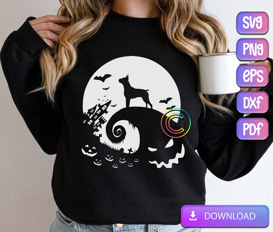 Halloween Boxer and Moon SVG Boxer SVG Dog Halloween Svg - Etsy