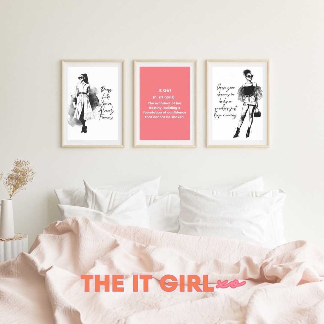 Inspiring It Girl Themed Wall Art Bundle - 3 Digital Prints, US Letter ...