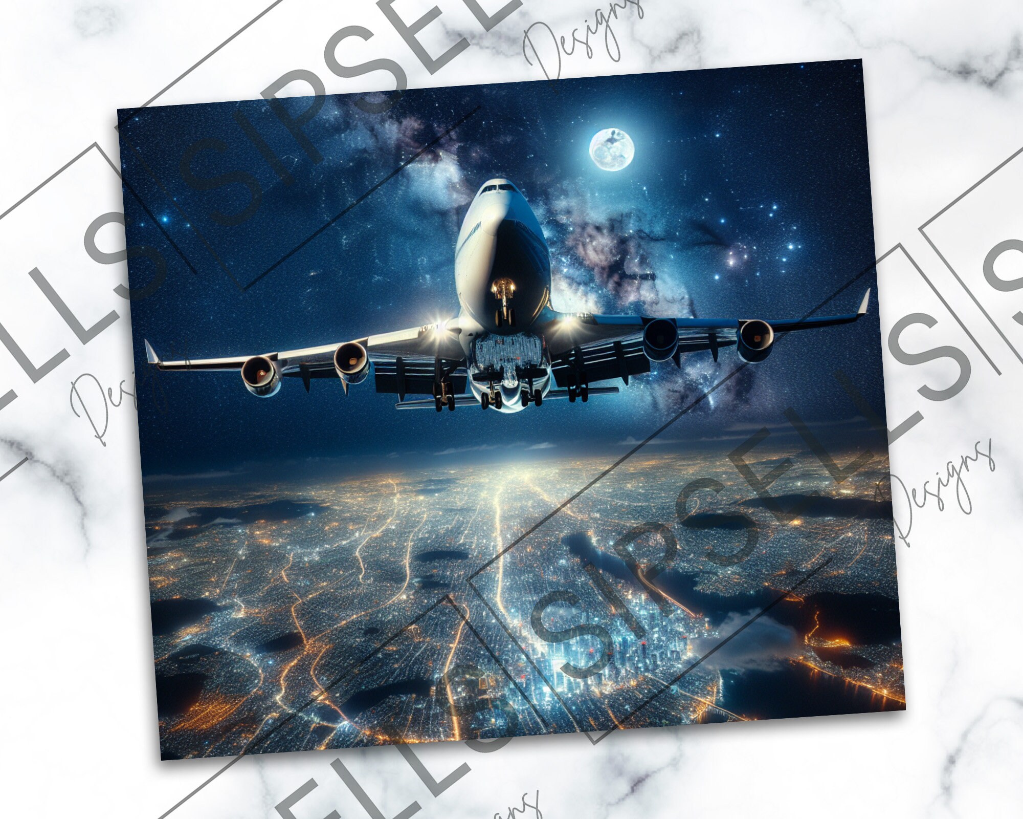 Airplane 20 Oz Skinny Tumbler Wrap Aviator Tumbler Sublimation Designs ...