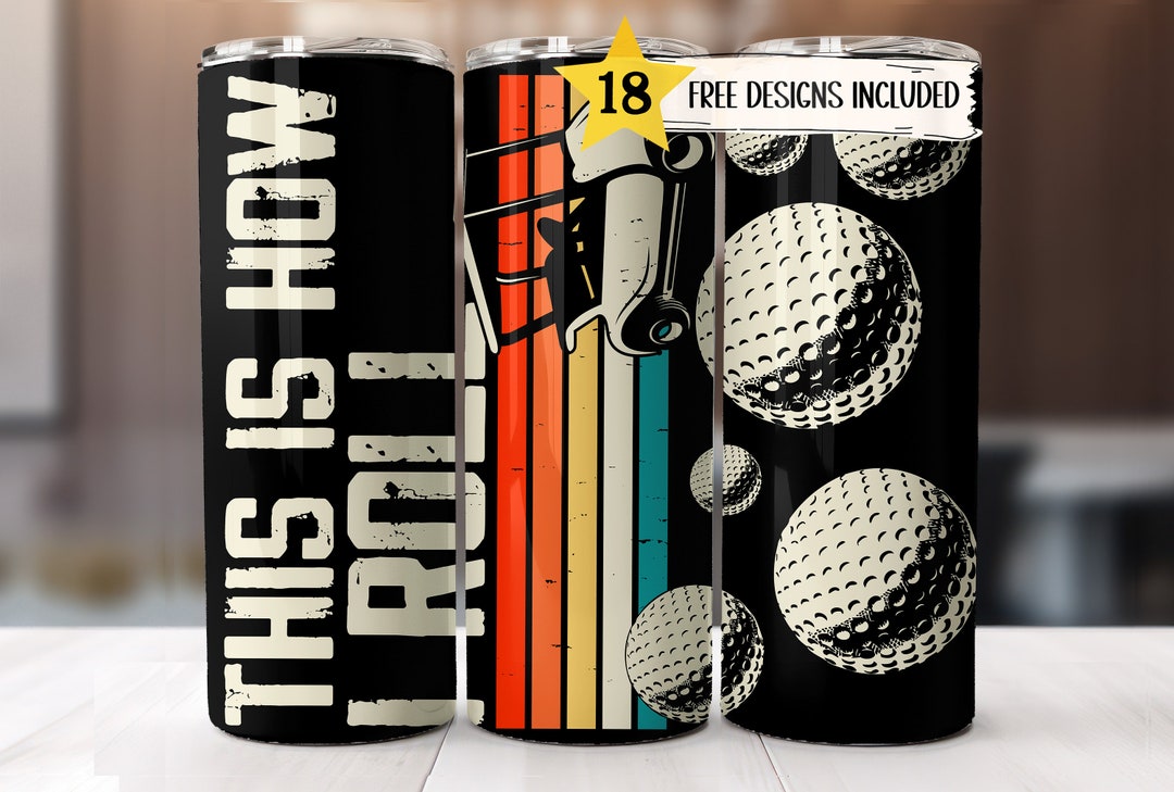 Golf Tumbler Wrap 20oz Skinny Tumblerwrap Golfing Tumblers Sublimation ...
