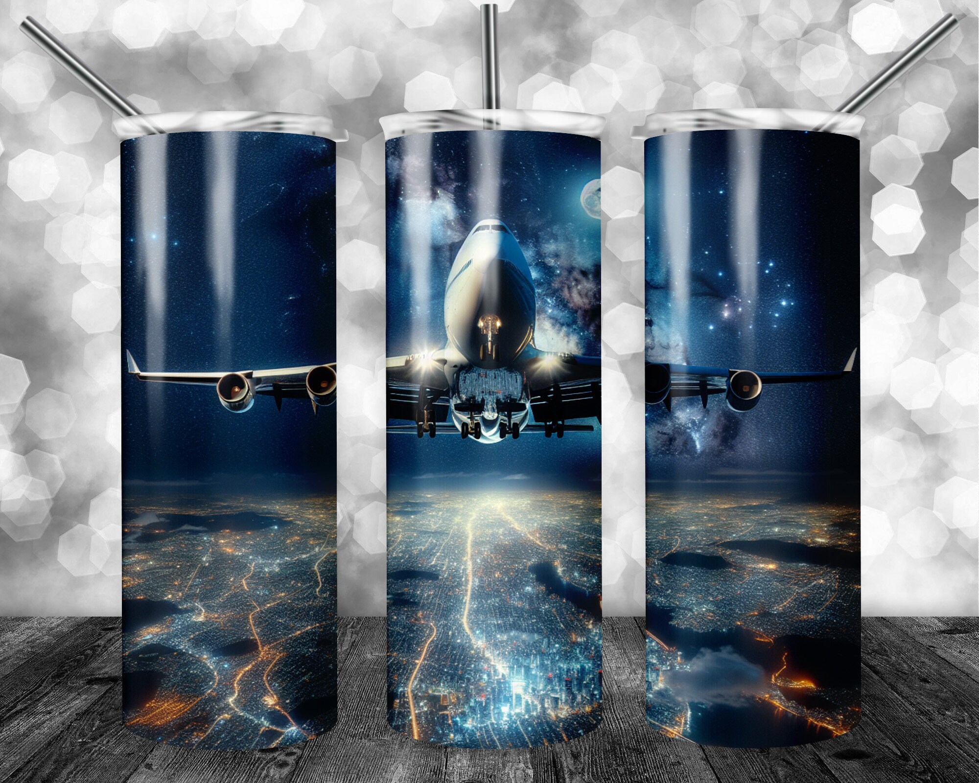 Airplane 20 Oz Skinny Tumbler Wrap Aviator Tumbler Sublimation Designs ...