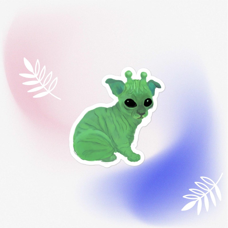 Gleep Glorp Alien Kitten Window Sticker Decal - Etsy