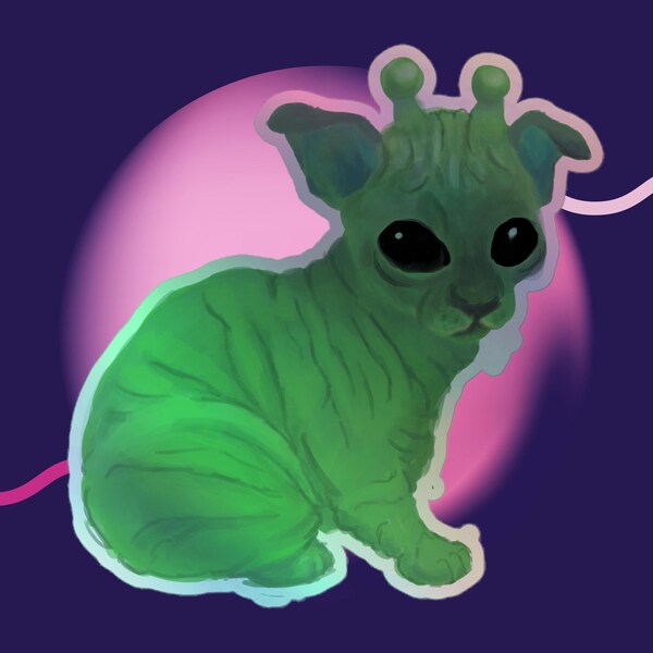 Holographic Kitten Stickers - Etsy