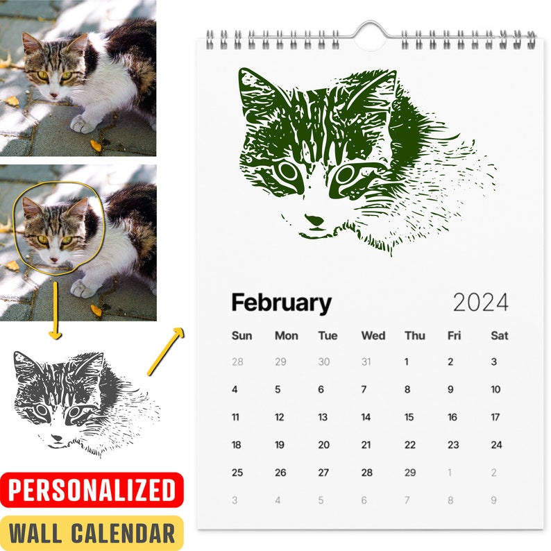 Wall Calendar 2024 Personalized - Etsy