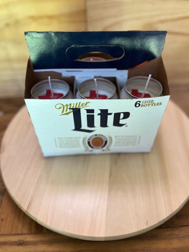 Miller Lite Beer Can Candles-6 Pack-sweet Tobacco - Etsy