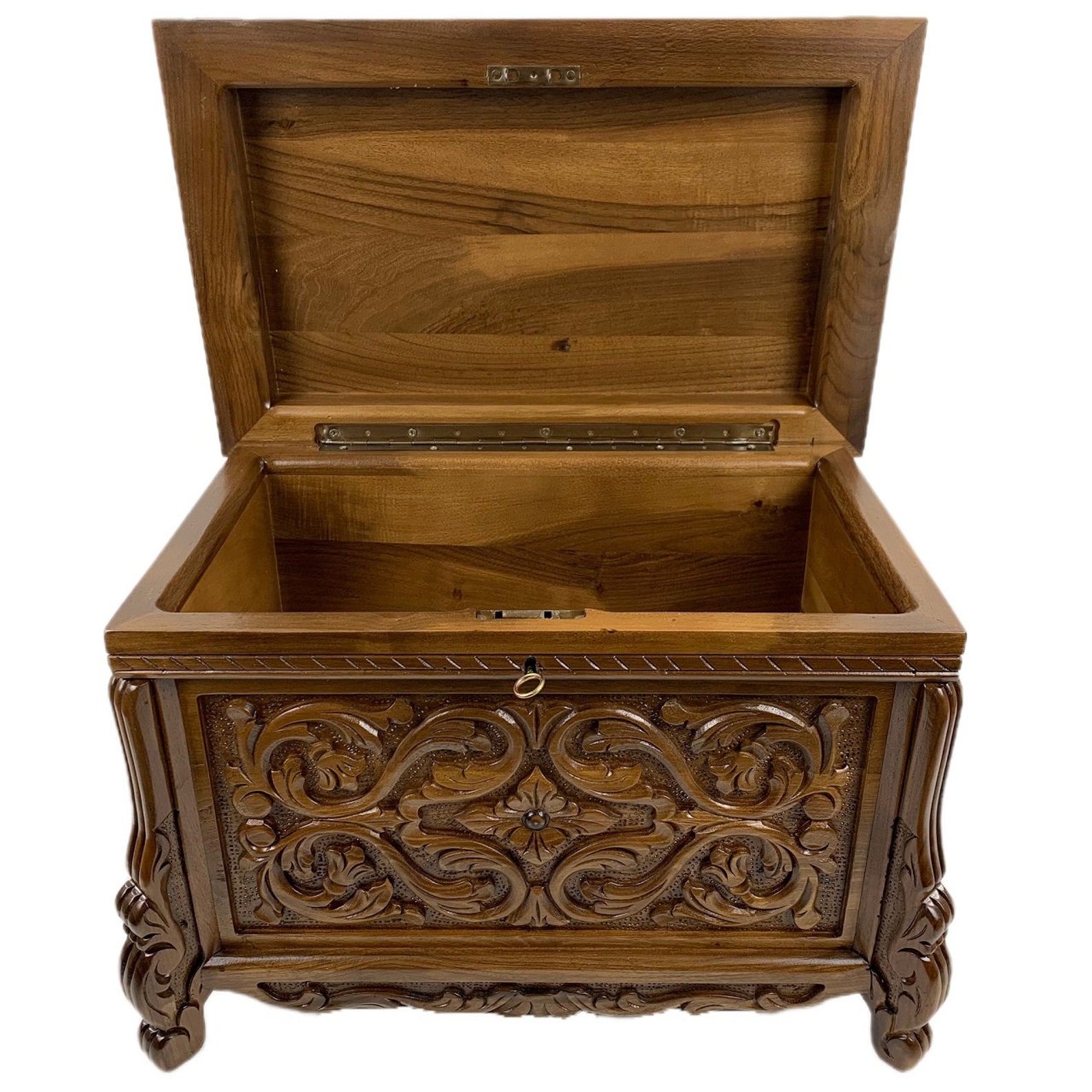 Wooden Chest With Lid Walnut "sultana I" - Ottoman Chest Hand-carved ...