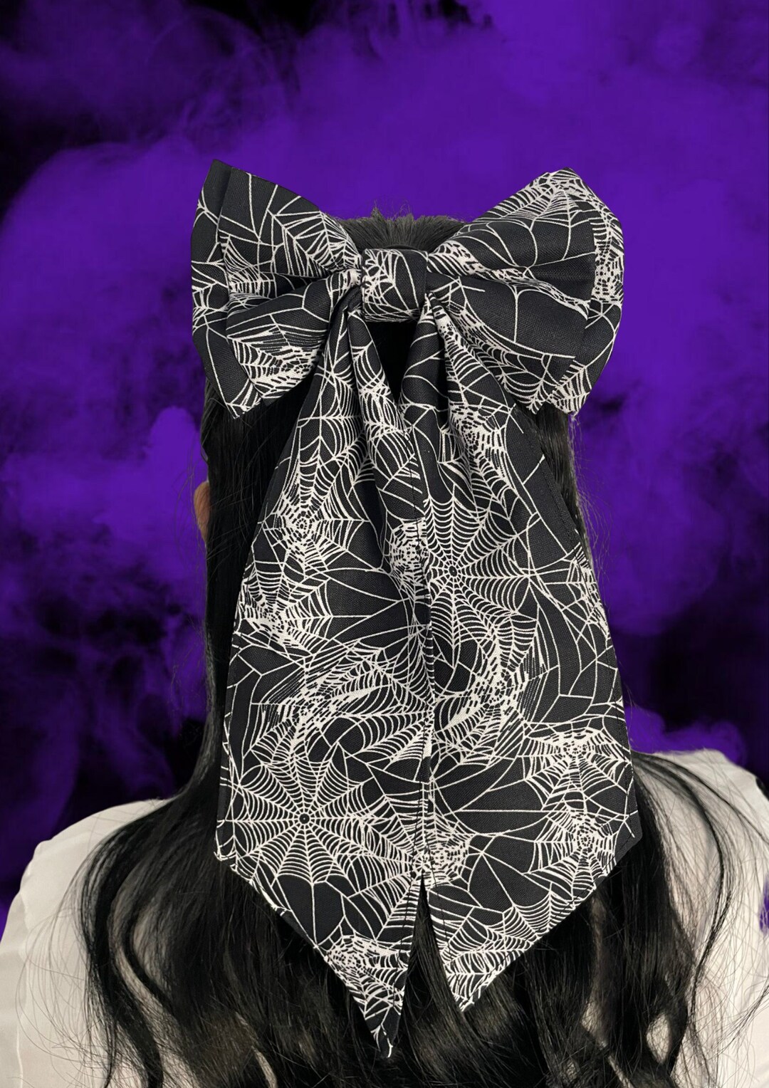 Spiderweb Large Hairbow // Emo, Goth, Alternative, Edgy, Spiders ...