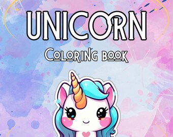Digital Unicorn Coloring Book - Etsy