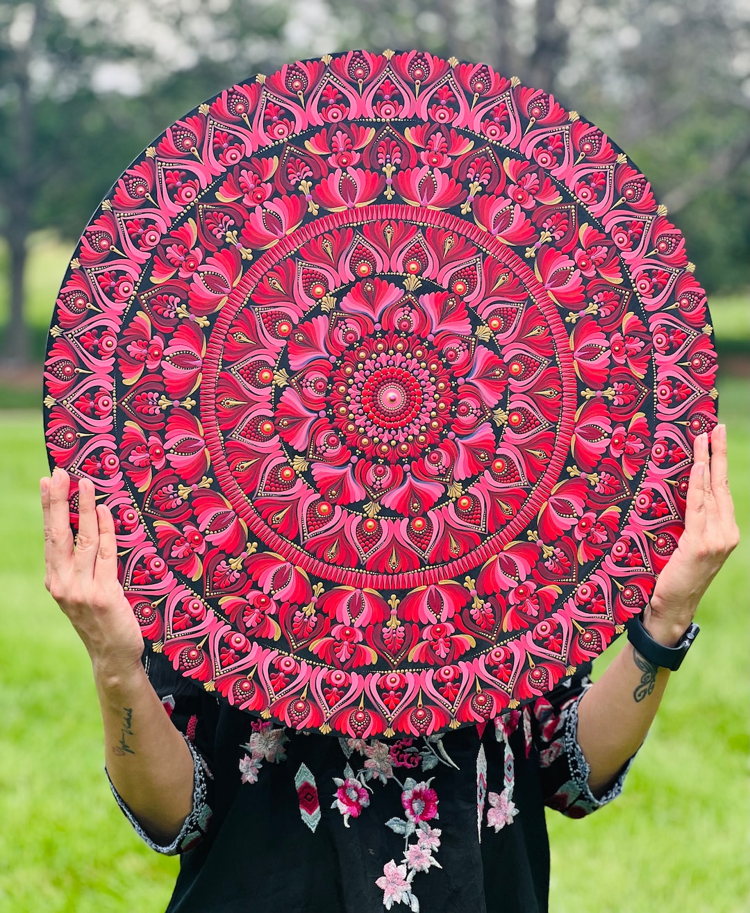 Red Mandala 24 Inch - Etsy