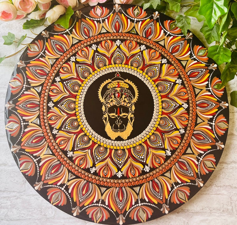 Lord Hanuman Face Mandala - Etsy