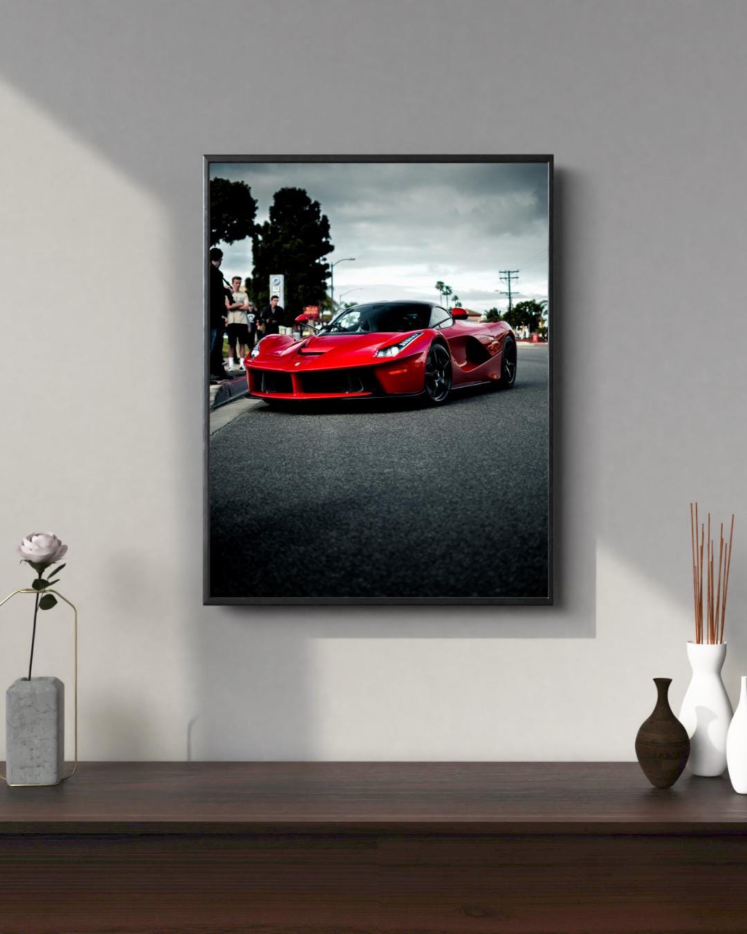 Ferrari Laferrari Poster - Glossy Matte Photo Print, Red Supercar ...