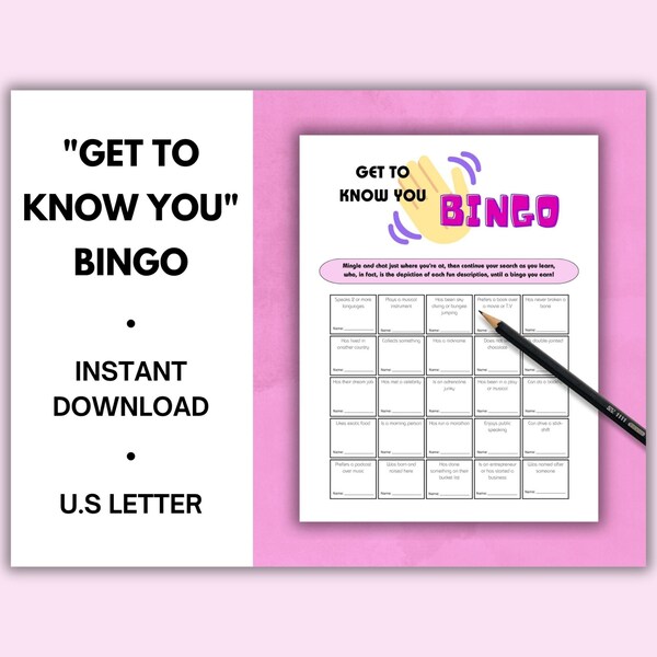 Get to Know You Bingo - Etsy