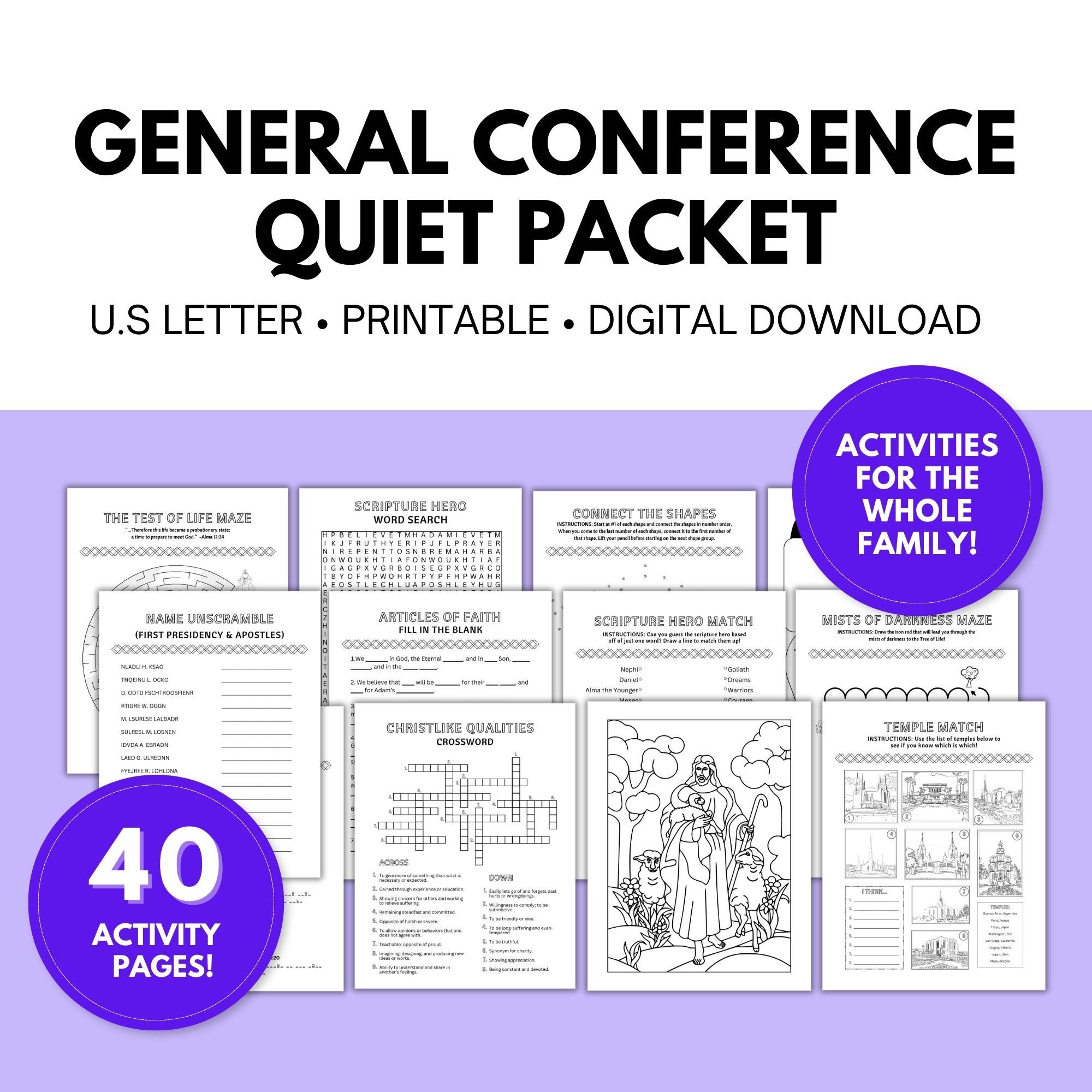 LDS General Conference Quiet Packet LDS Activity Book LDS Primary ...