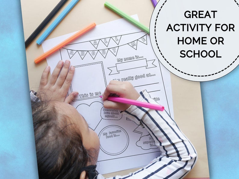 All About Me Coloring Page | All About Me Printable | All About Me ...