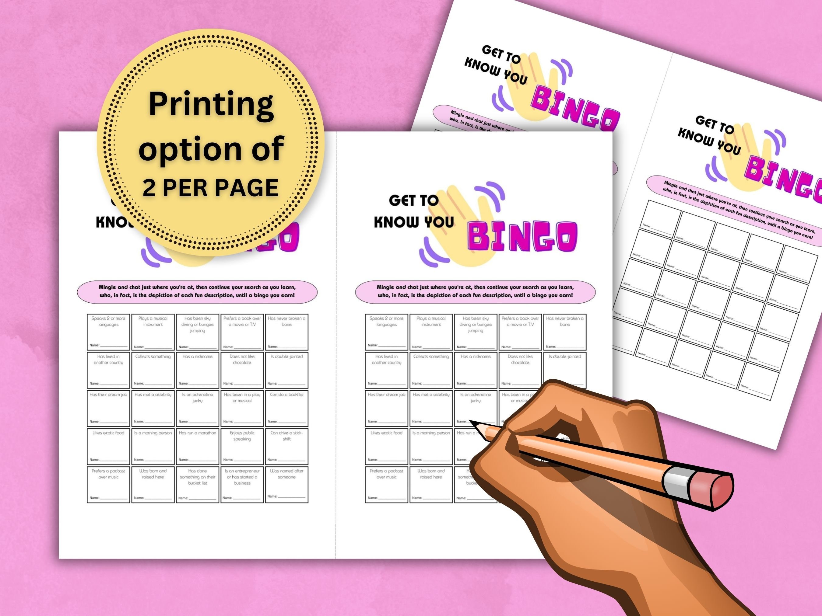 Get to Know You Bingo | Bingo | Icebreaker Game | Party Game - Etsy