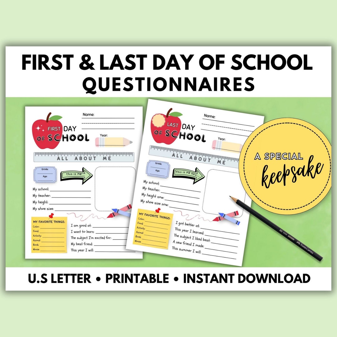 Back to School Printable | Back to School Questionnaire | All About Me ...