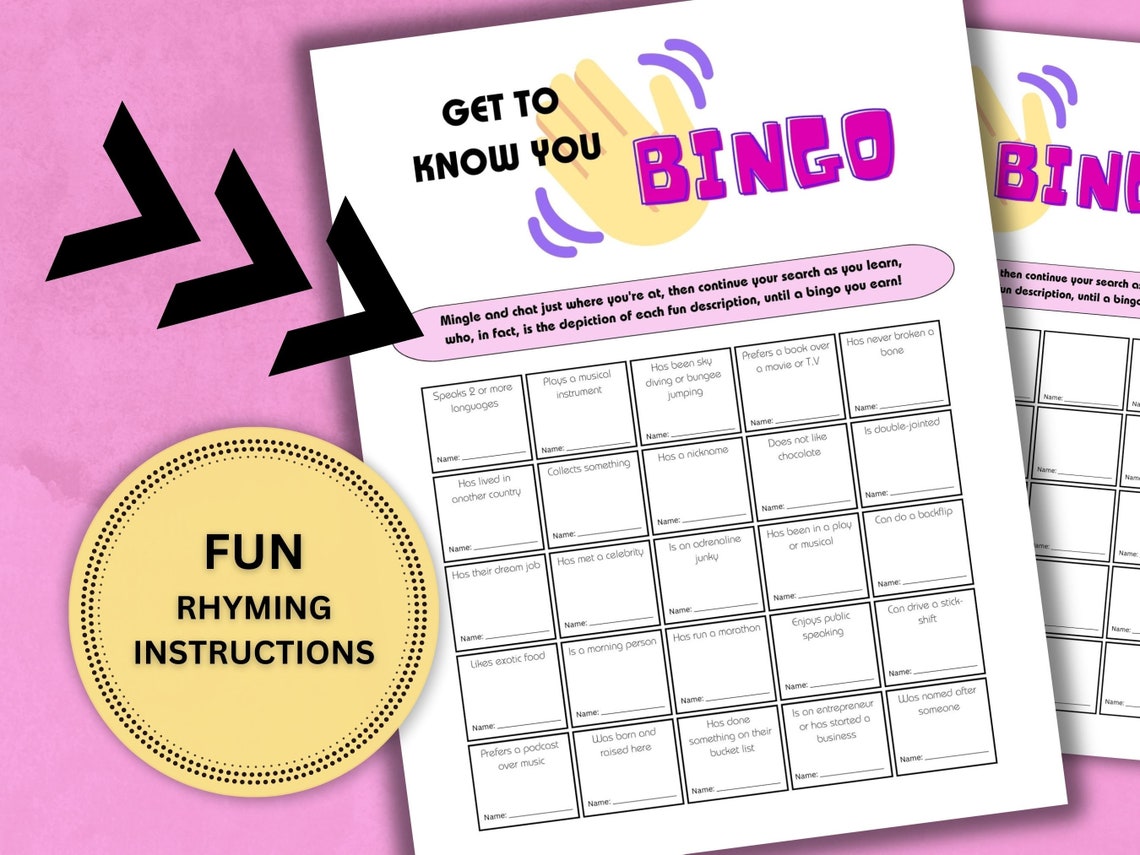 Get to Know You Bingo | Bingo | Icebreaker Game | Party Game - Etsy