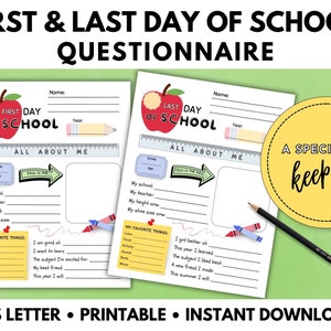 Back to School Printable | Back to School Questionnaire | All About Me ...