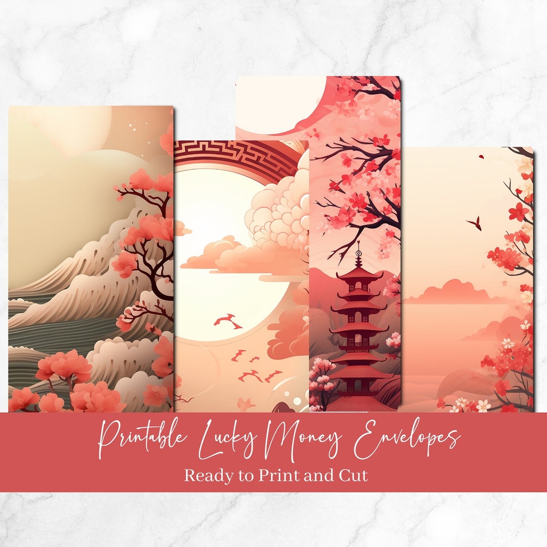 Printable Vietnamese Tet Red Envelopes - INSTANT DOWNLOAD Lunar New ...