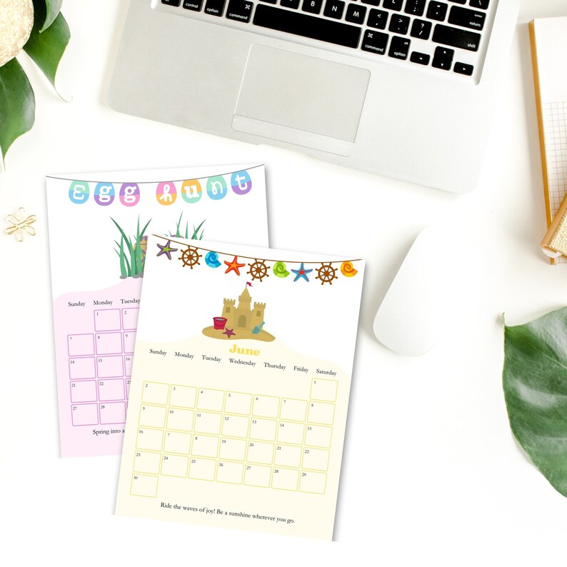 Printable 2024 Calendar Set INSTANT DOWNLOAD 12 Monthly Calendar Pages ...