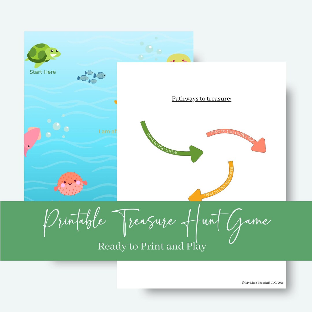 Ocean Treasure Hunt Printable Game for Kids, Instant Download - BG05 - Etsy