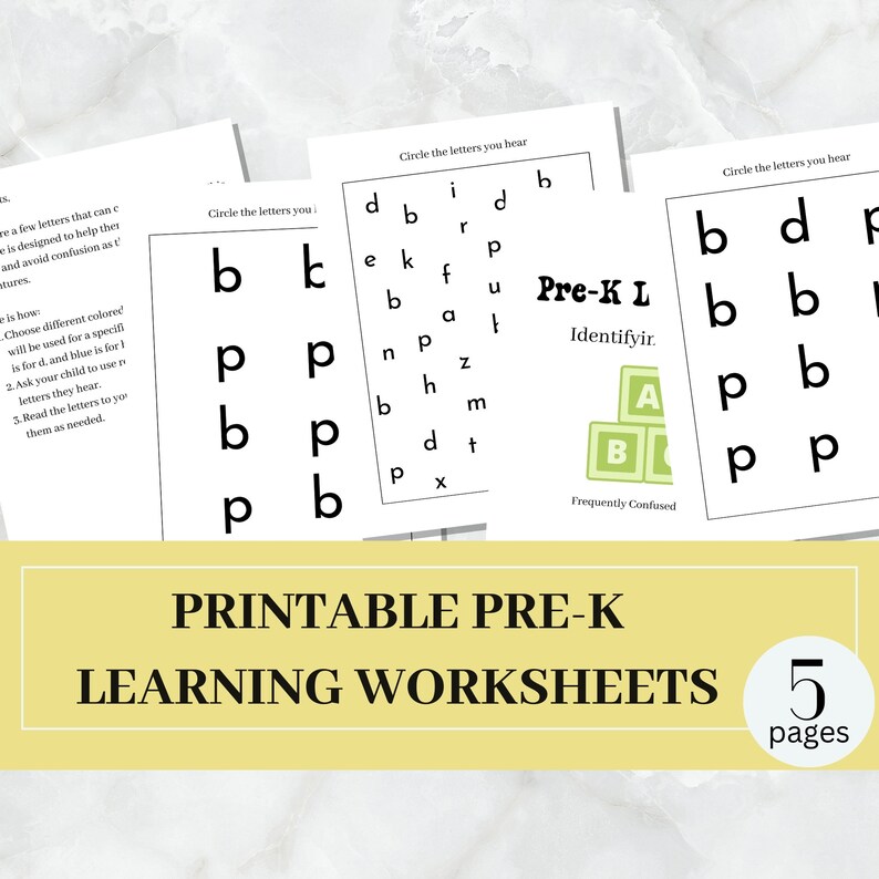 Alphabet Learning: Confused Letters Practice Worksheets (printable PDF ...