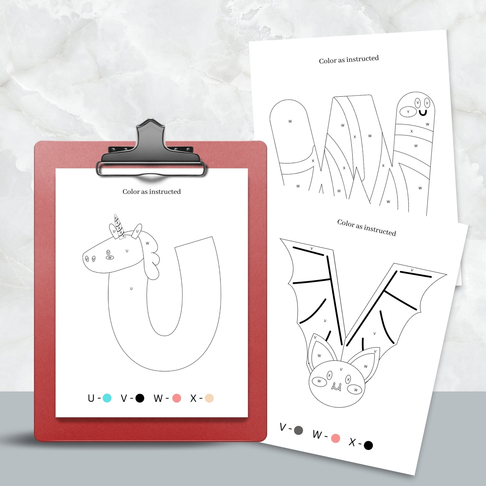 Color by Letter Worksheets for Kids - INSTANT DOWNLOAD Educational ...